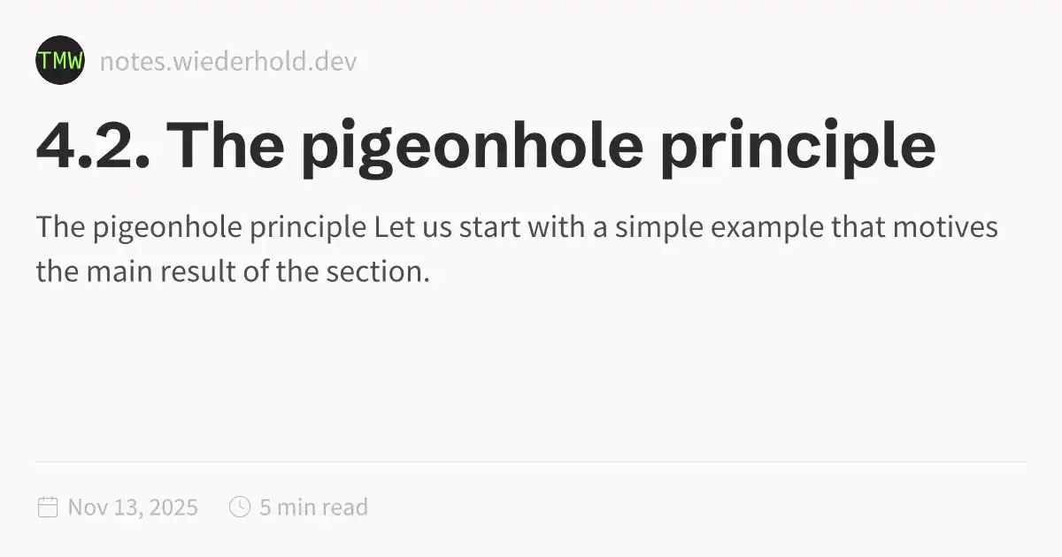 4.2. The pigeonhole principle